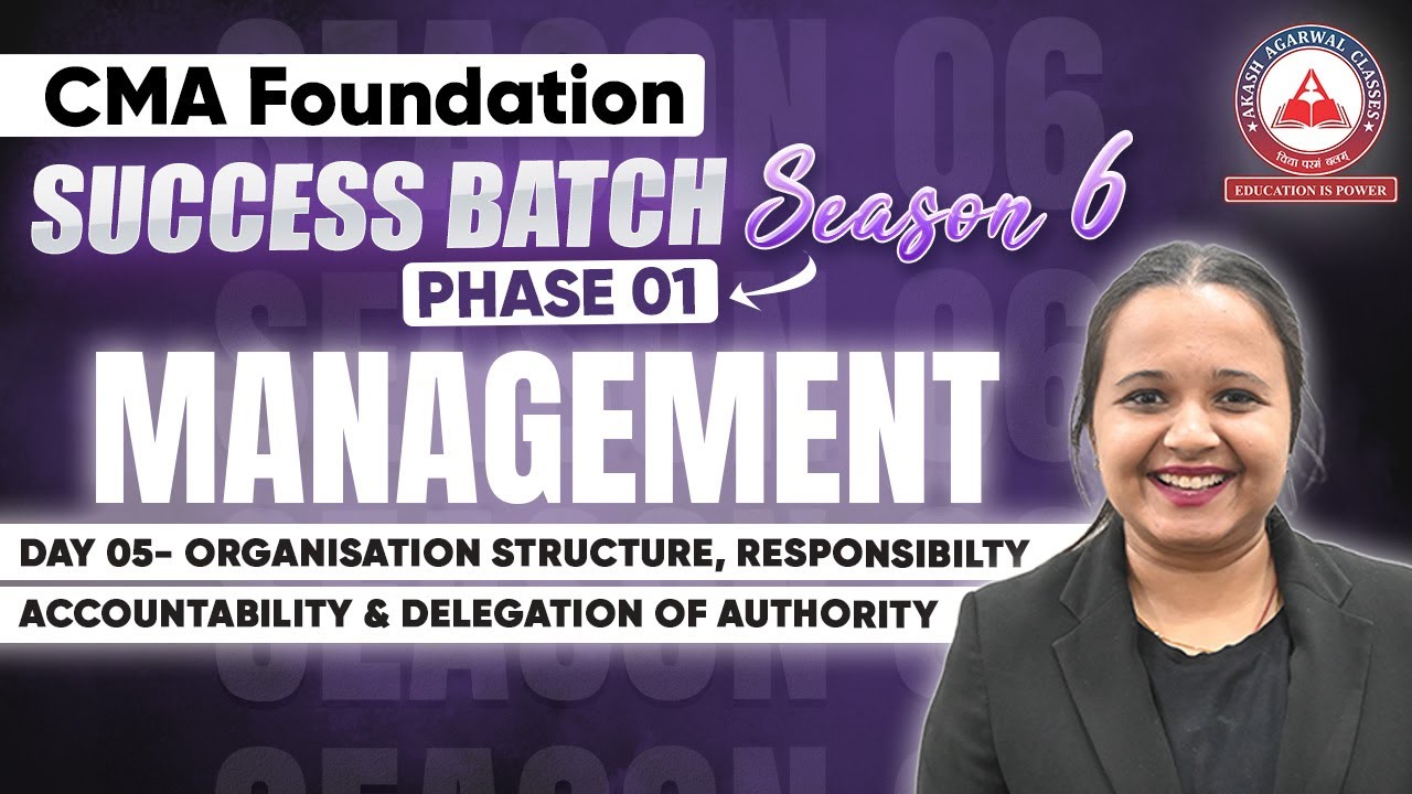 CMA Foundation MANAGEMENT Day 05- Chapter 05 | Success Batch S6 Phase ...
