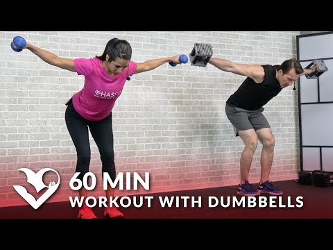 60 Min Workout with Dumbbells - Full Body Workout for Strength - Total Body Workout with Weights