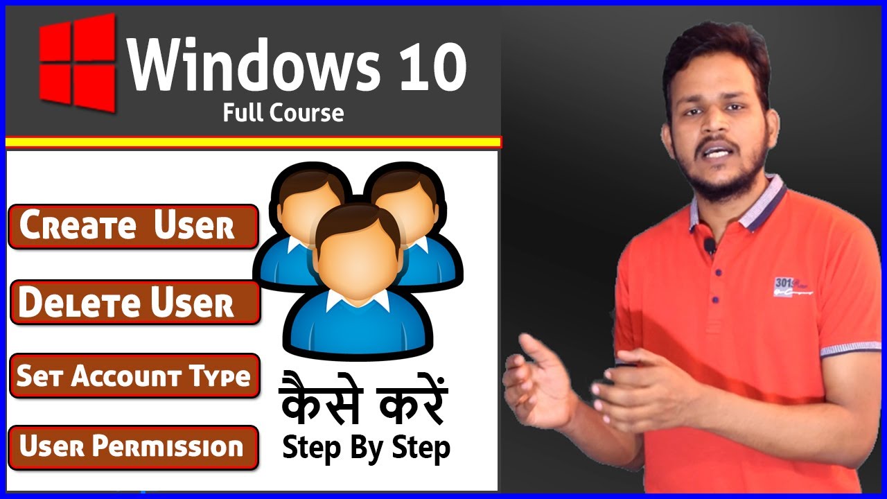 13- Microsoft Windows 10 User Management steps |. Create User | Delete ...