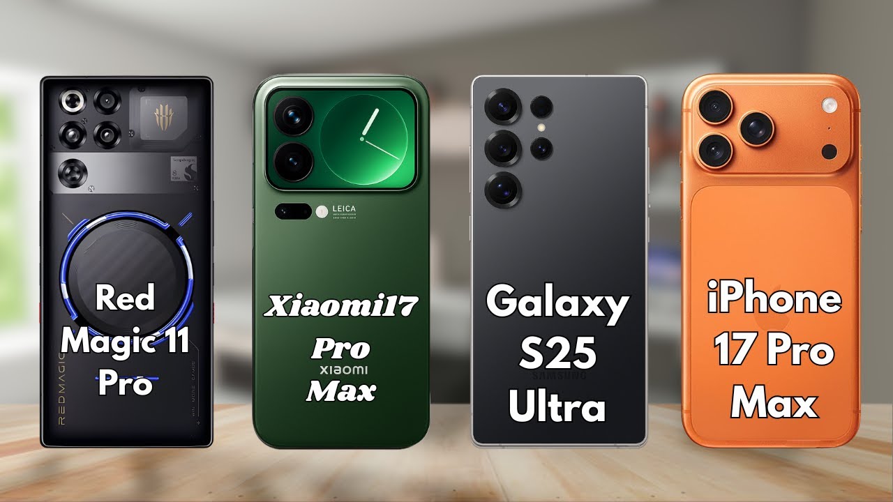 RedMagic 11 Pro Vs Samsung S25 Ultra Vs iPhone 17 Pro Max Vs Xiaomi 17 ...
