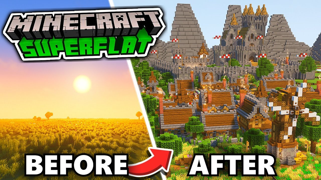 Building the BEST village in all of MINECRAFT SUPERFLAT!! (Ep 25) - YouTube