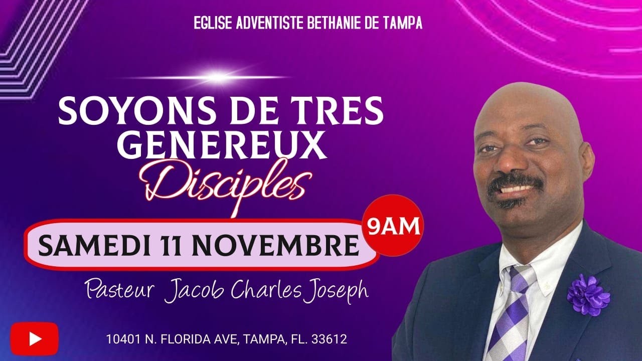 SOYONS DE TRES GENEREUX DISCIPLES | PAST. JACOB CHARLES JOSEPH - YouTube