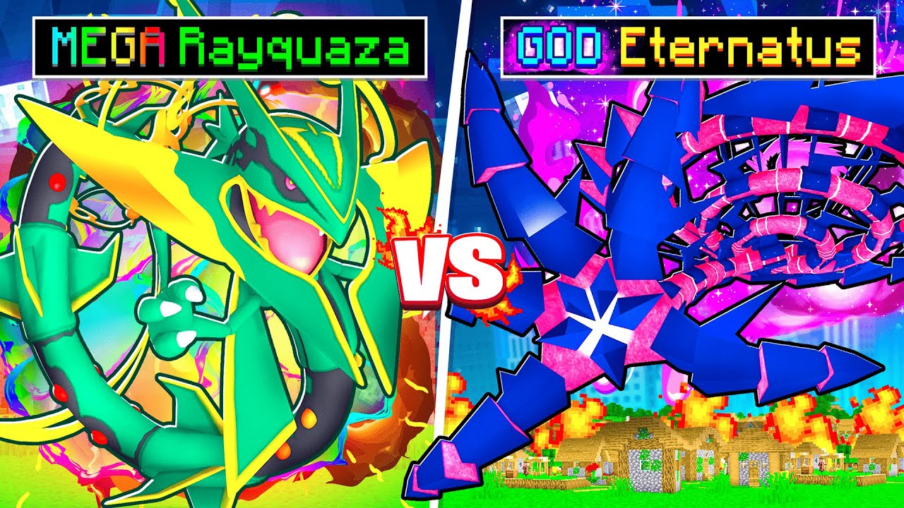 MEGA RAYQUAZA vs GOD ETERNATUS In Minecraft Pixelmon! - YouTube