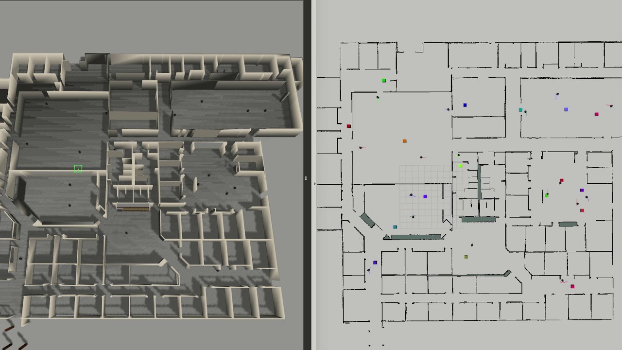 [Simulation] 20 Robots in a FActory-Like Environment - YouTube