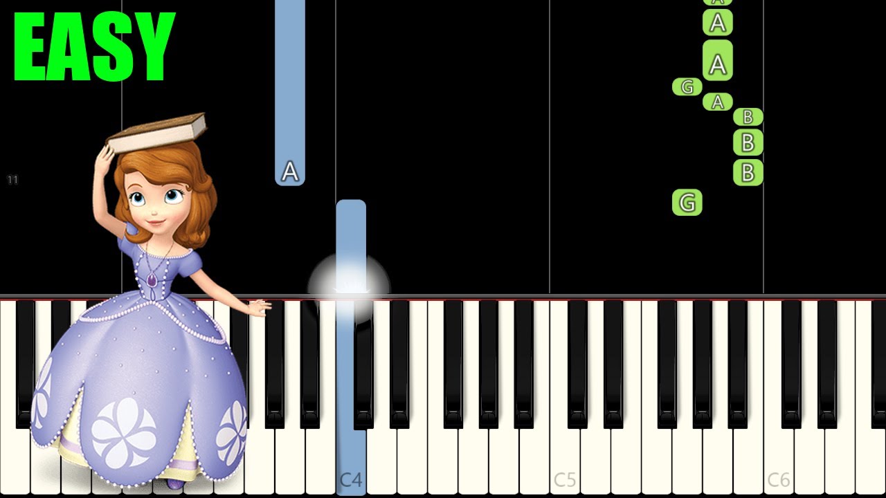 Sophia The First - Theme Song (EASY Piano Tutorial) [Synthesia] - YouTube