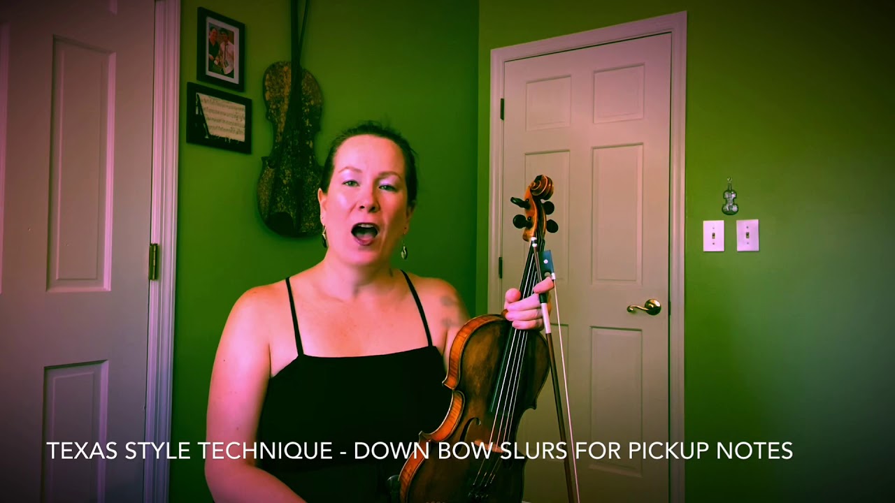 Texas Style Technique - Down Bow Slurs for Pickup Notes - YouTube