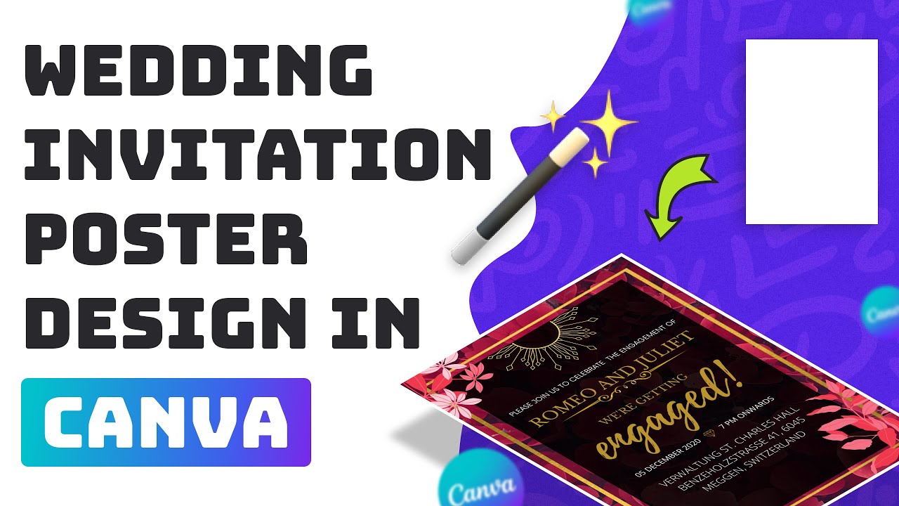 Learn How To Make An Engagement Invitation Poster design Using Canva # ...