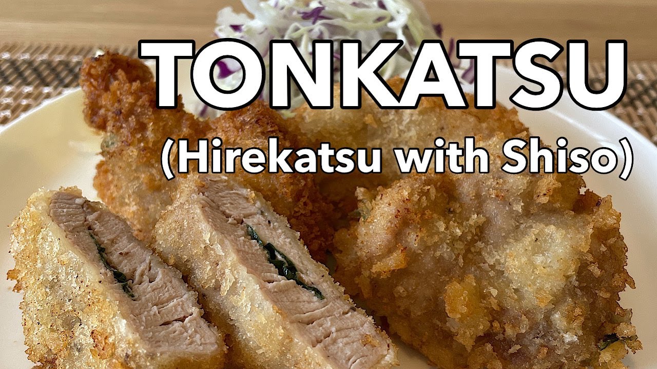 How to make egg free TONKATSU (HIREKATSU with SHISO)/deep fried pork ...