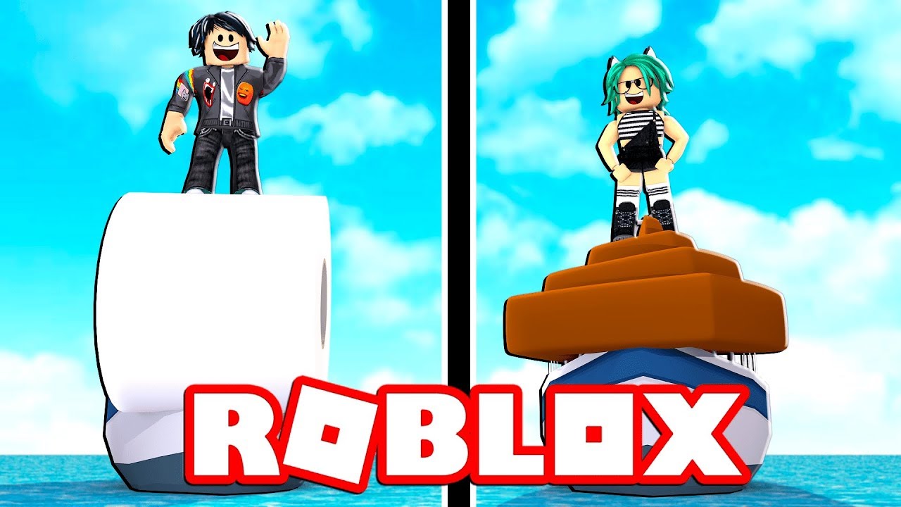 BARCO DE CACA VS BARCO DE PAPEL en ROBLOX 😂 - YouTube