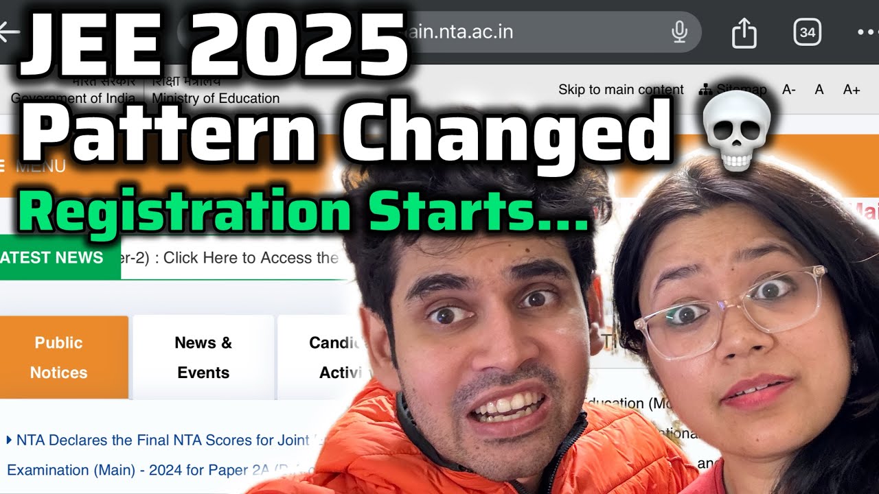 OFFICIAL JEE Main 2025 PATTERN Change - Emergency 🚨 Registration ...
