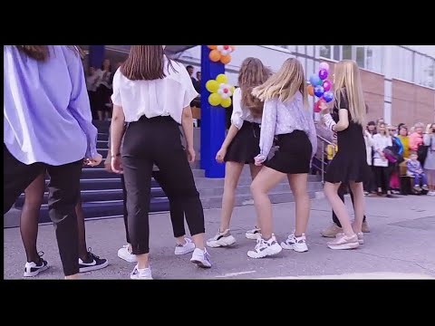 Russian girls dance at a high school graduation party to Russian songs ...