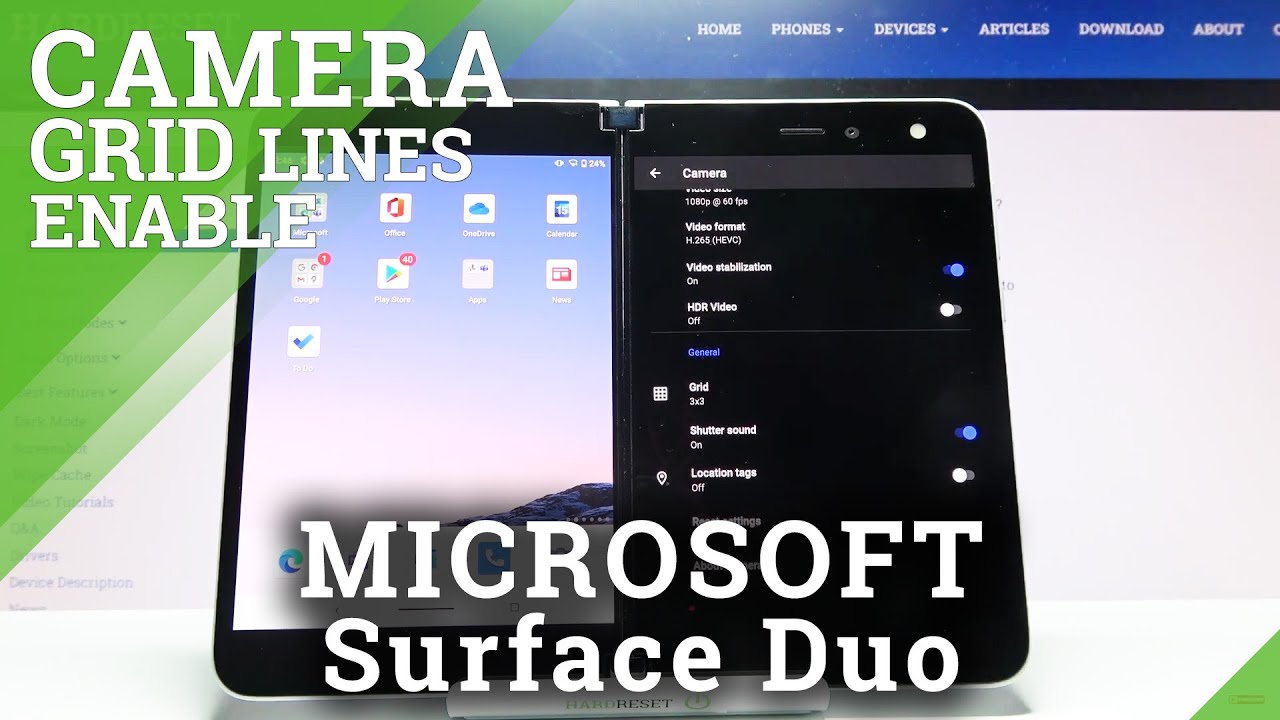 How to Activate Camera Grid Lines in MICROSOFT Surface Duo - Use Camera ...