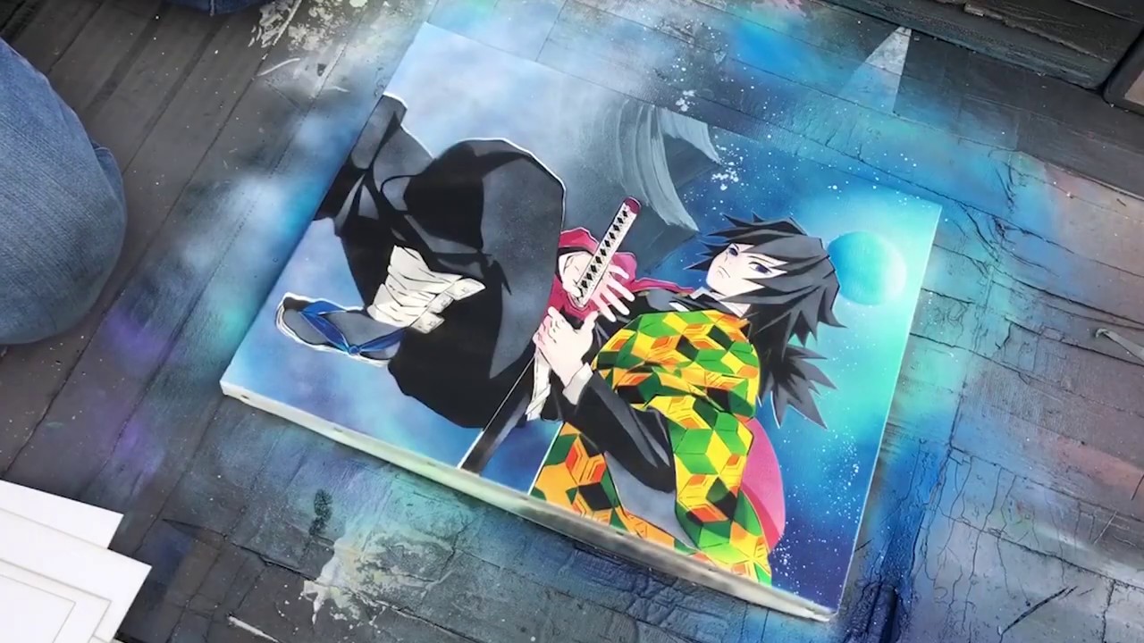 Giyu Tomioka | Demon Slayer: Kimetsu no Yaiba spray painting! - YouTube