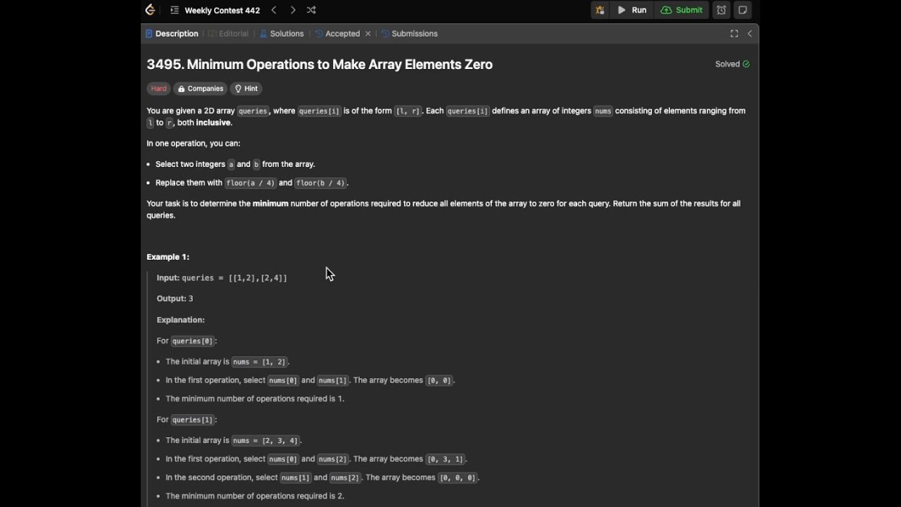 Leetcode 3495. Minimum Operations to Make Array Elements Zero ...