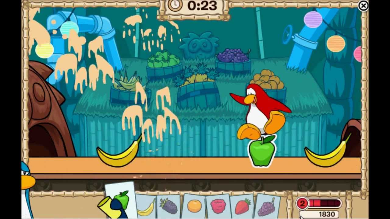 Club Penguin - Smoothie Smash Game (In Town) August 31 - YouTube
