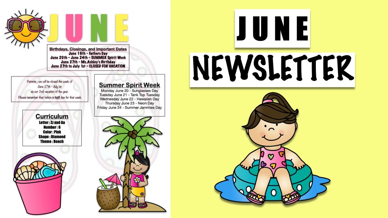 June In Home Daycare Newsletter - YouTube