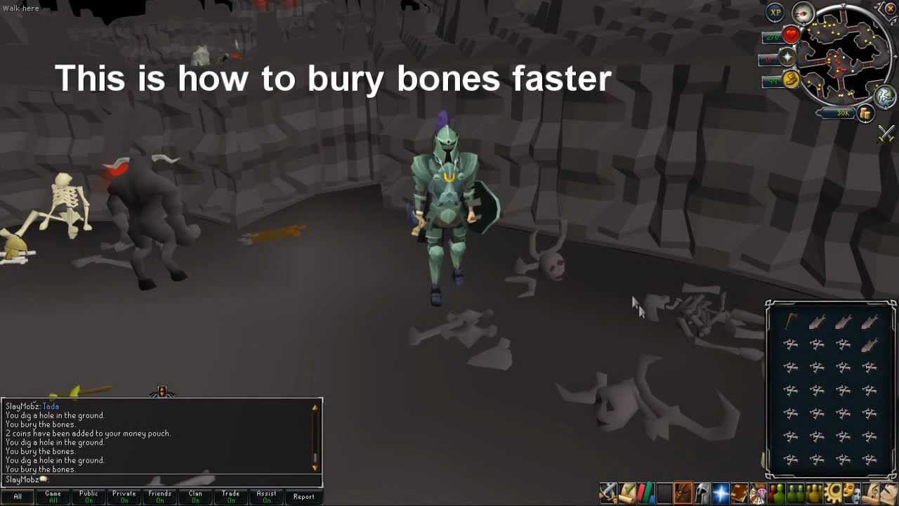 Runescape - How To Bury Bones Alot Faster - YouTube
