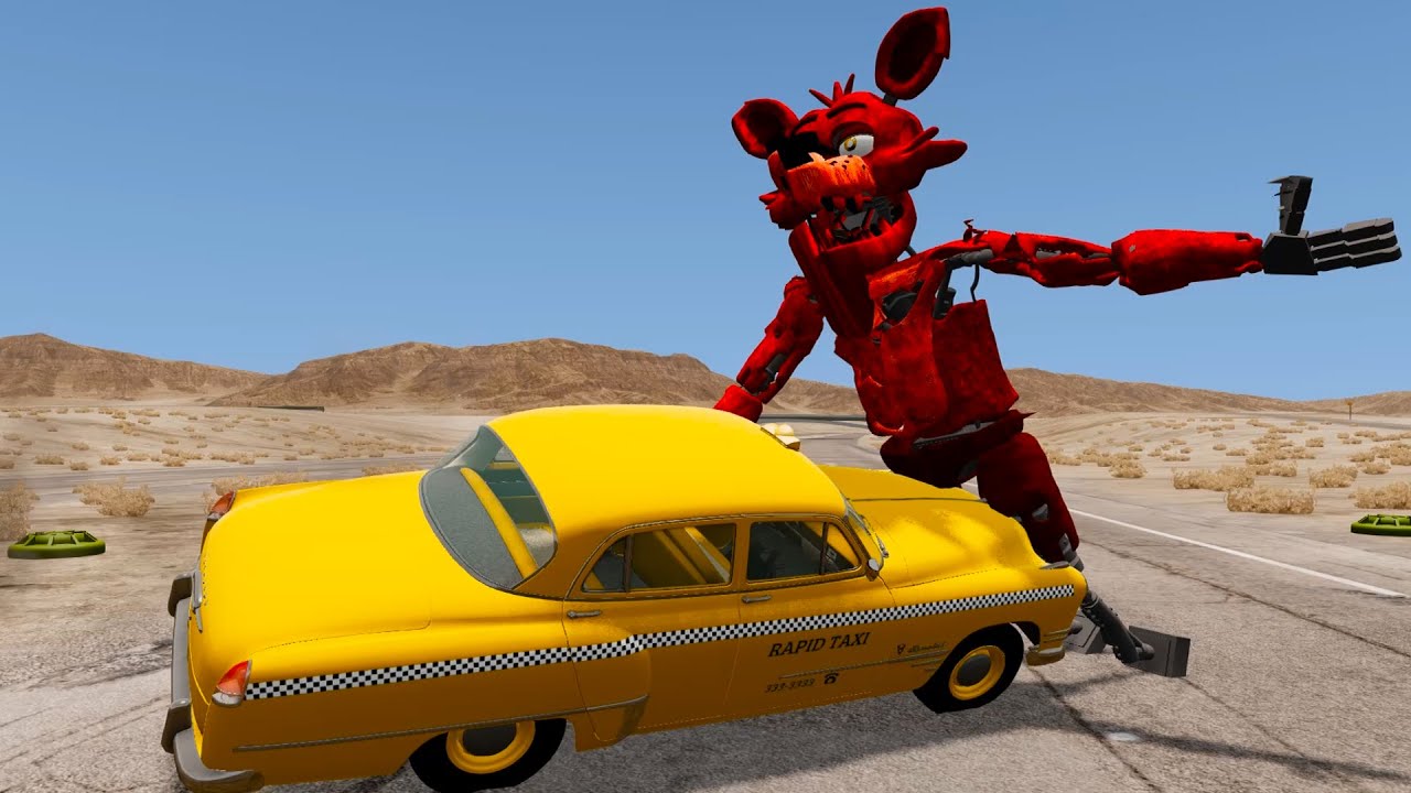 Cars vs Funny FNAF Foxy – BeamNG.Drive - YouTube