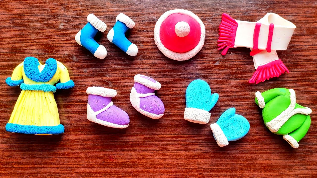 How to make winter clothes with polymer clay - YouTube