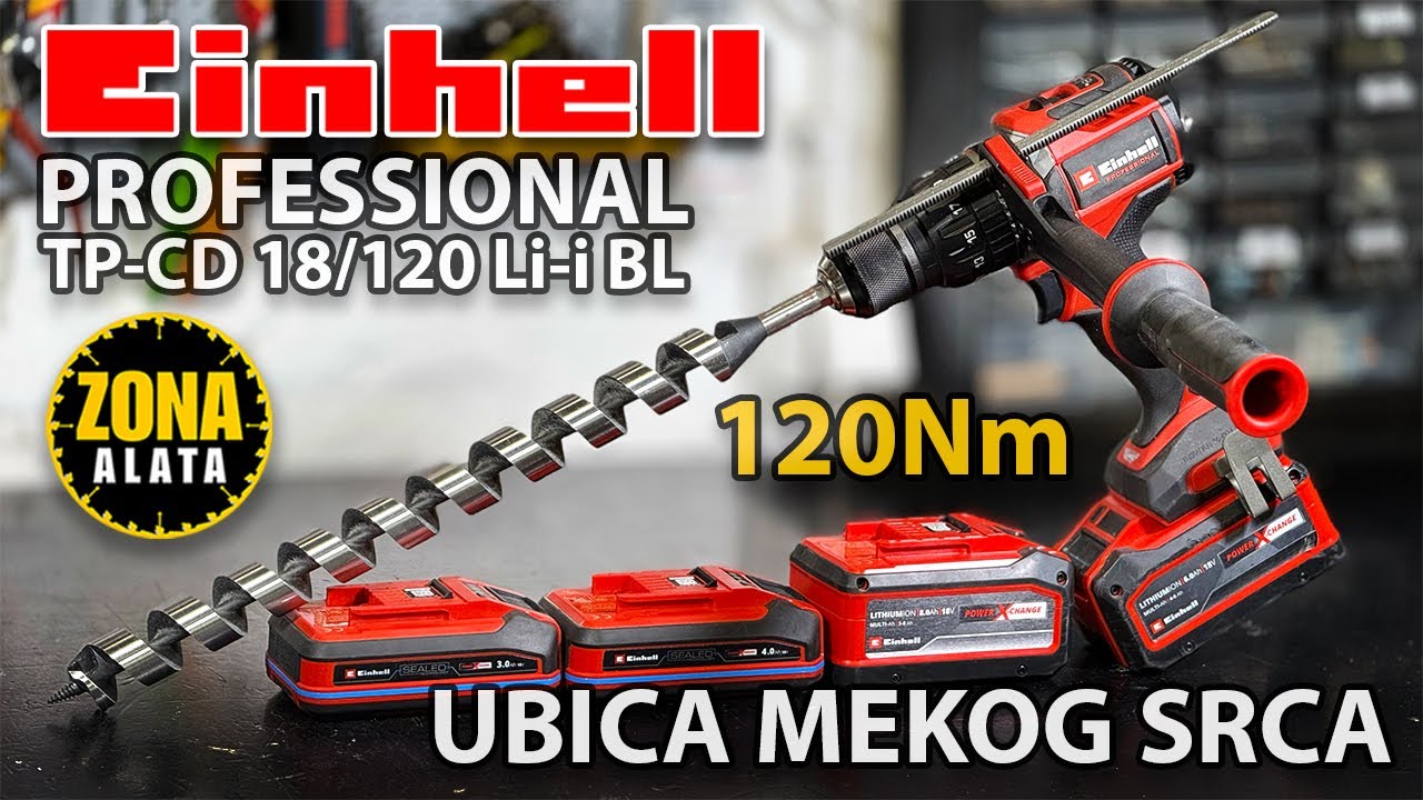 Najjaca Einhell 120 Nm Busilica TP-CD 18/120 Li-i BL Srafilica Recenzija 4K - YouTube