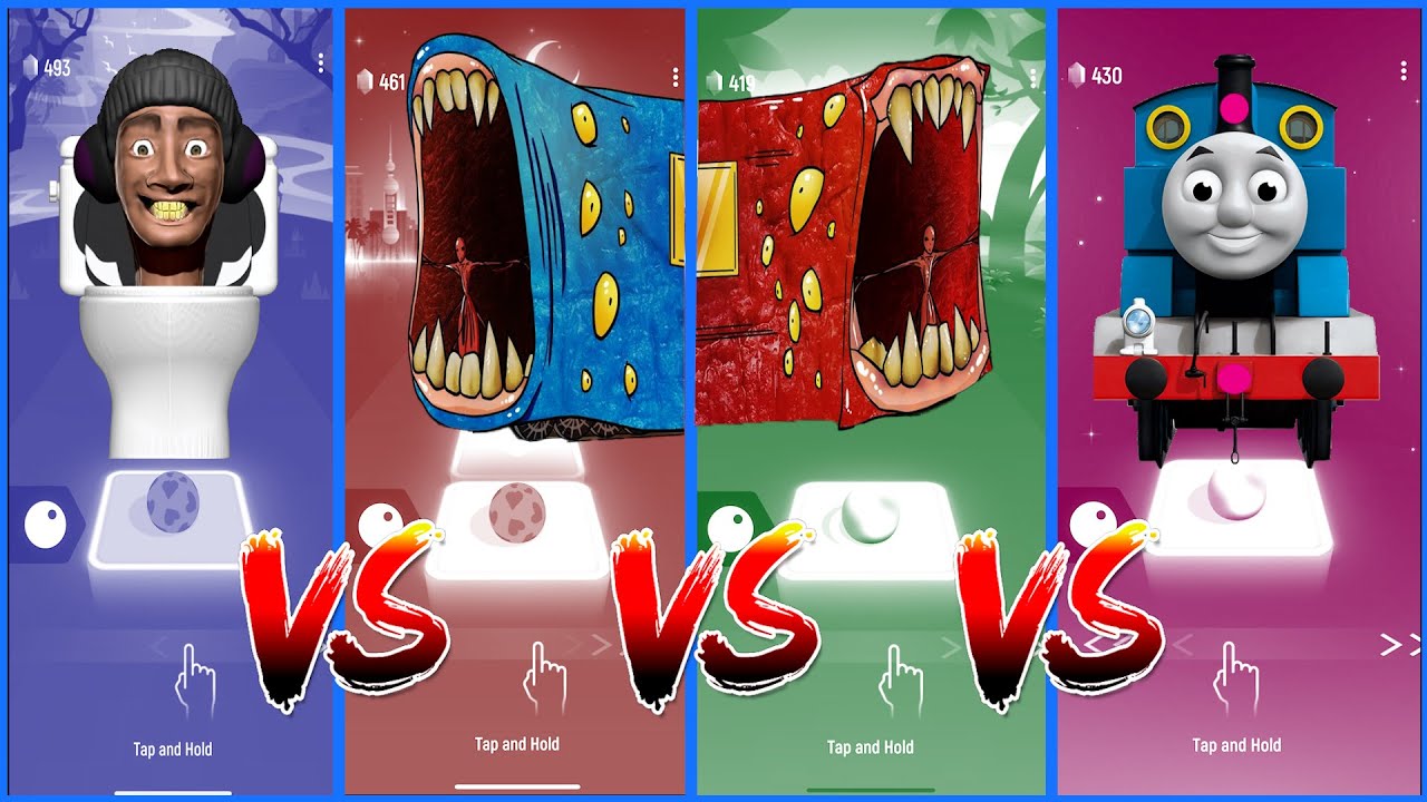 SKIBIDI TOILET DJ 🆚 TRAIN EATER 🆚 TRAIN THOMAS - Tiles Hop EDM Rush ...