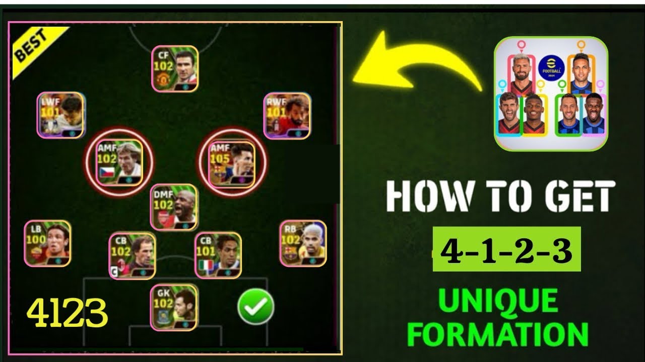 4-1-2-3 AND 5 NEW FORMATIONS UPDATE IN EFootball 2024 Mobile | 4123 ...