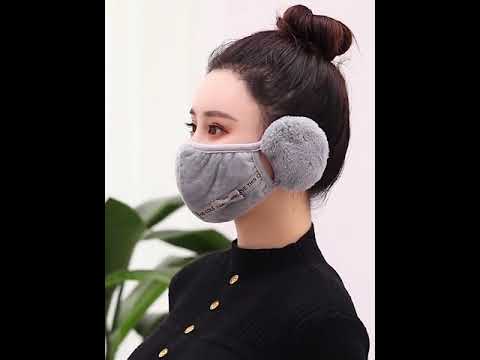 2 in 1 Winter Thermal Face Mask with Ear Covers Reusable Breathable ...