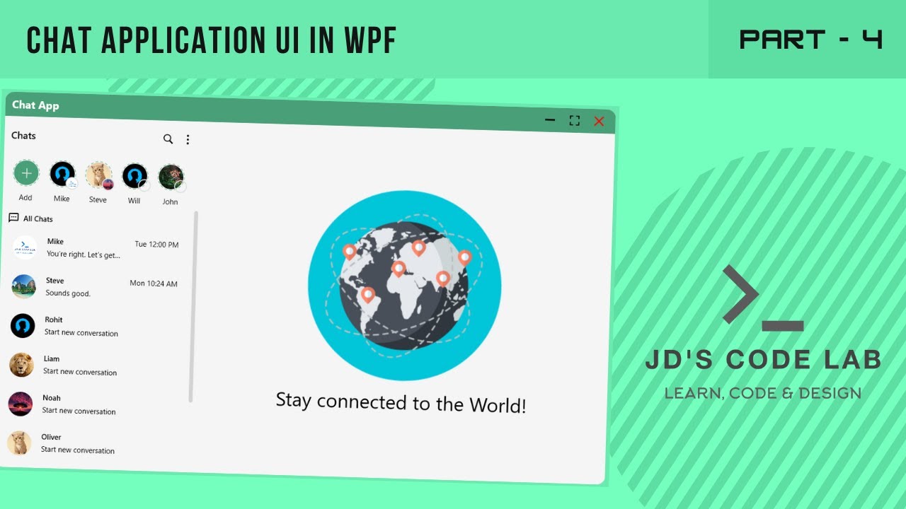 Wpf Ui Designs C Chat Application Ui Part 4 Wpf C Jds Code Lab Youtube 1675