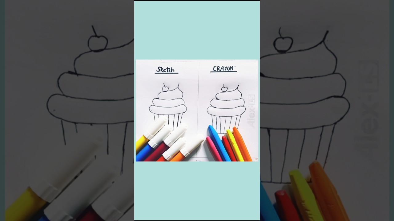 Sketch vs crayon | Ice cream🍦 drawing #shorts #sketch #crayon #icecream ...