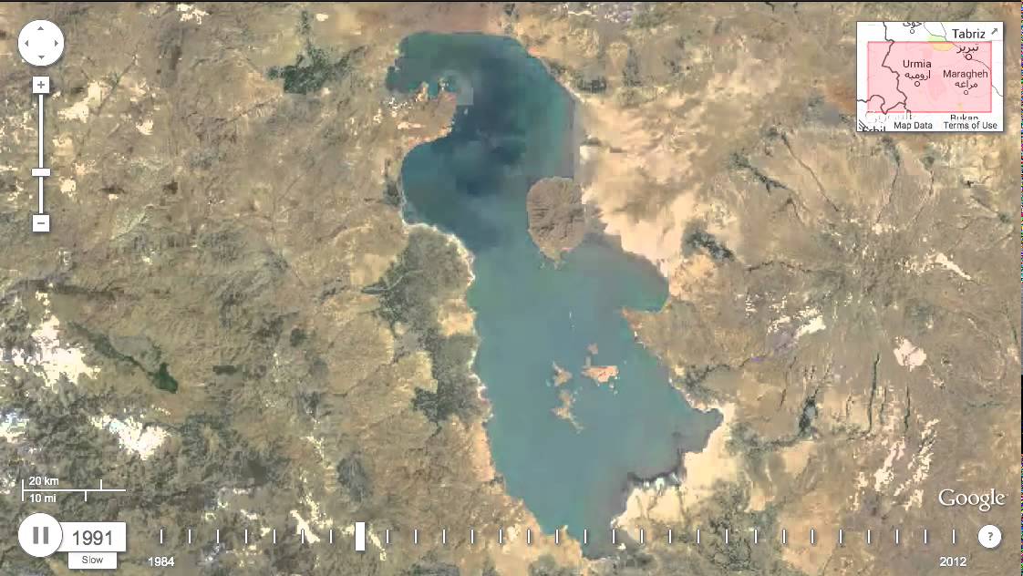Orumiyeh Lake over the past 30 years - دریاچه ارومیه در۳۰ سال گذشته ...