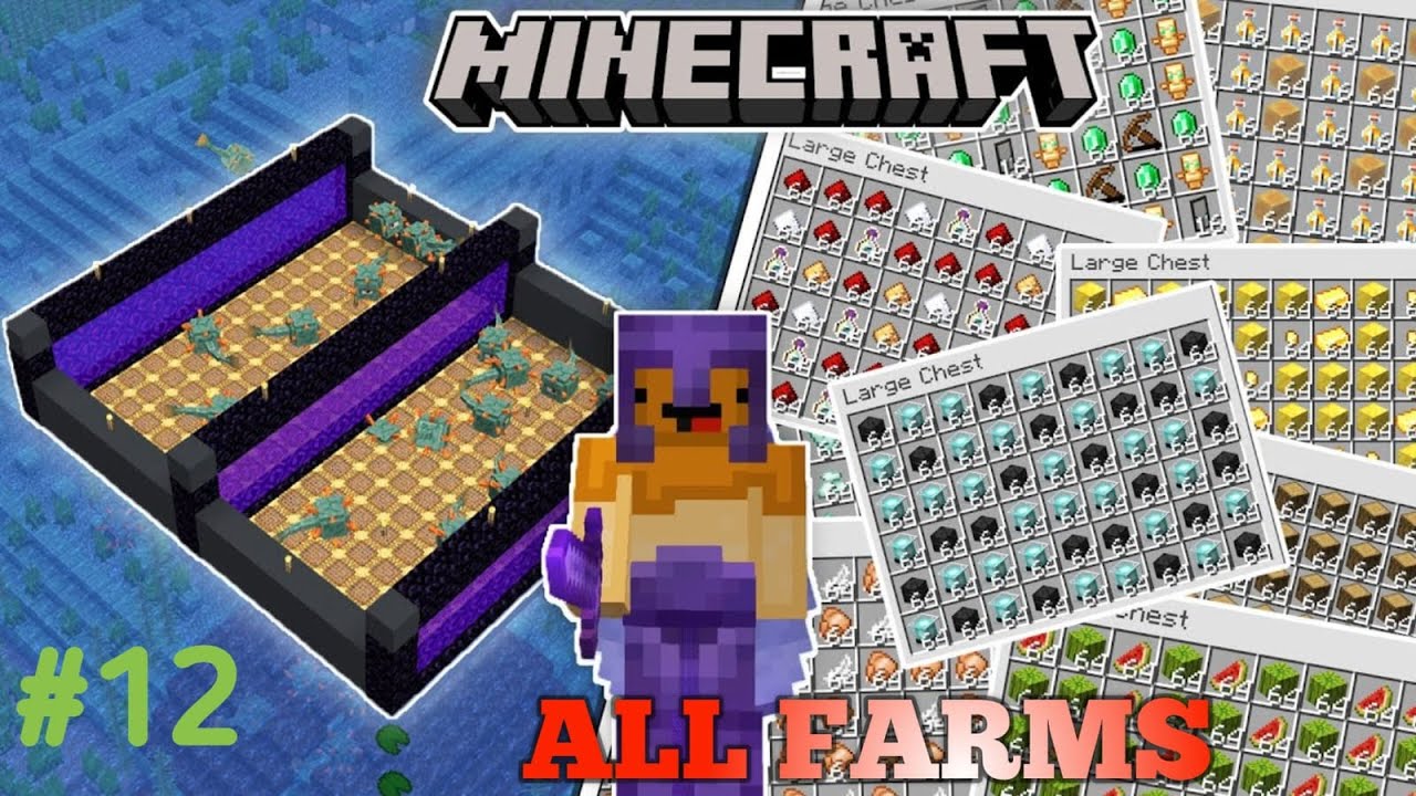 MAKING ALL ESSENTIAL FARMS | MINECRAFT #12 - YouTube