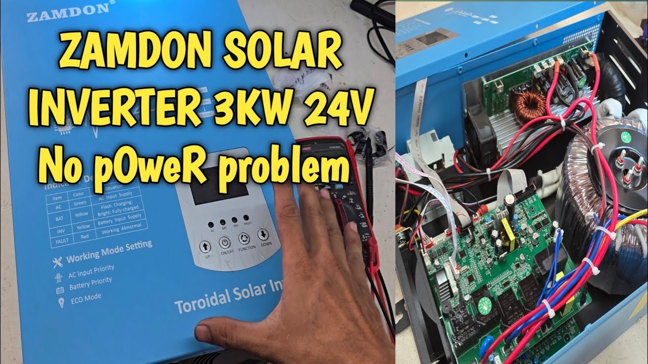 ZAMDON Solar inverter 24v 3kw hybrid off grid biglang namatay ayaw na ...