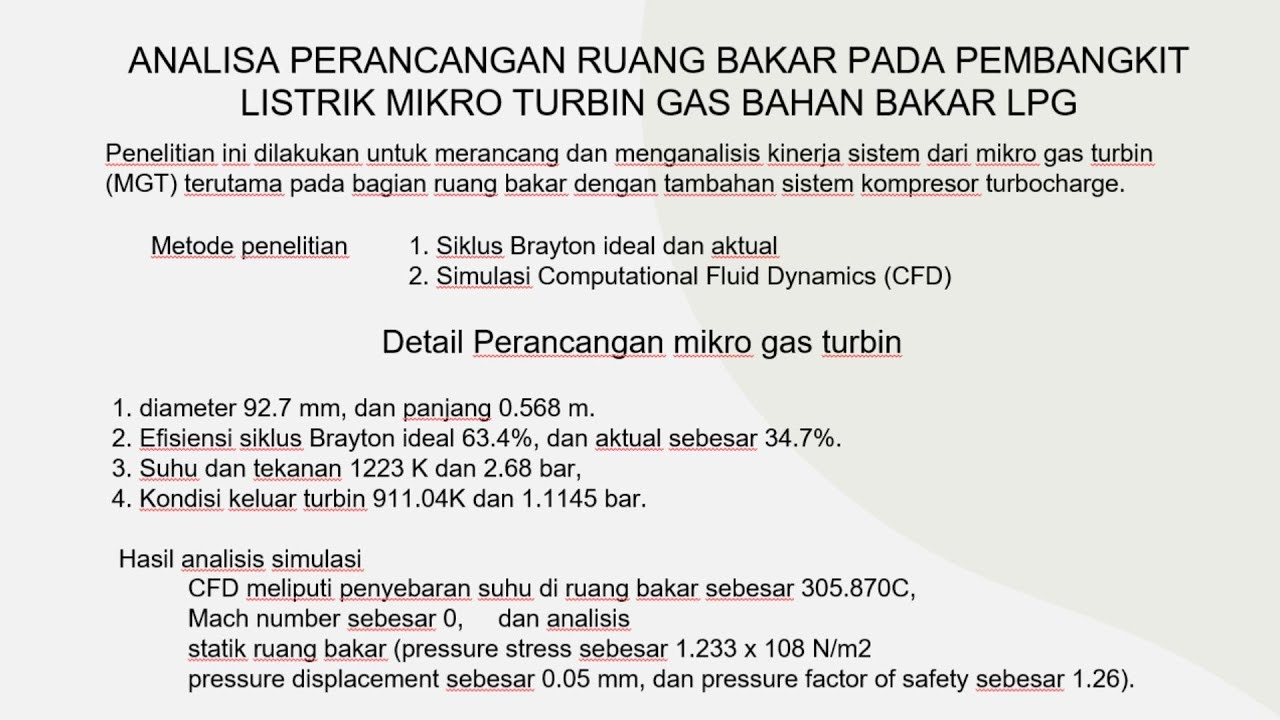 Analisa Perancangan Ruang Bakar Pada Pembangkit Listrik (MGT) Bahan ...