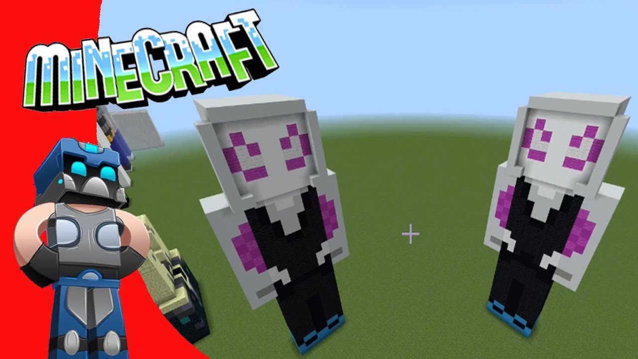Minecraft: Como hacer Spider Gwen Skin Tutorial - YouTube