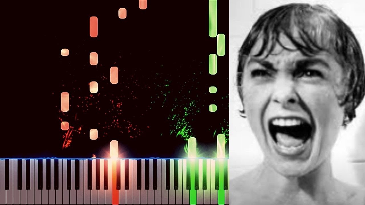 Psycho Theme Piano Cover Midi tutorial Sheet Violines Terror Movie ...
