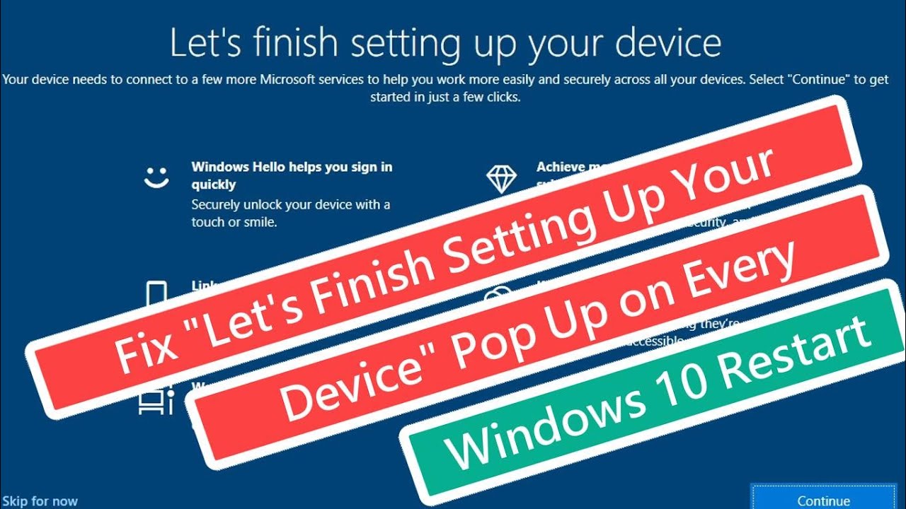 Fix "Let's Finish Setting Up Your Device" Pop Up On Every Windows 10 ...