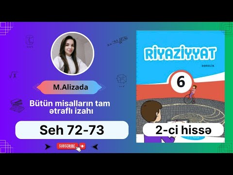 6ci sinif Riyaziyyat seeh 72-73   ( 2ci hisse )