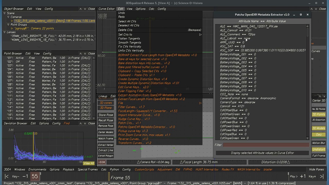 Patcha EXR metadata extractor for 3dequalizer - YouTube