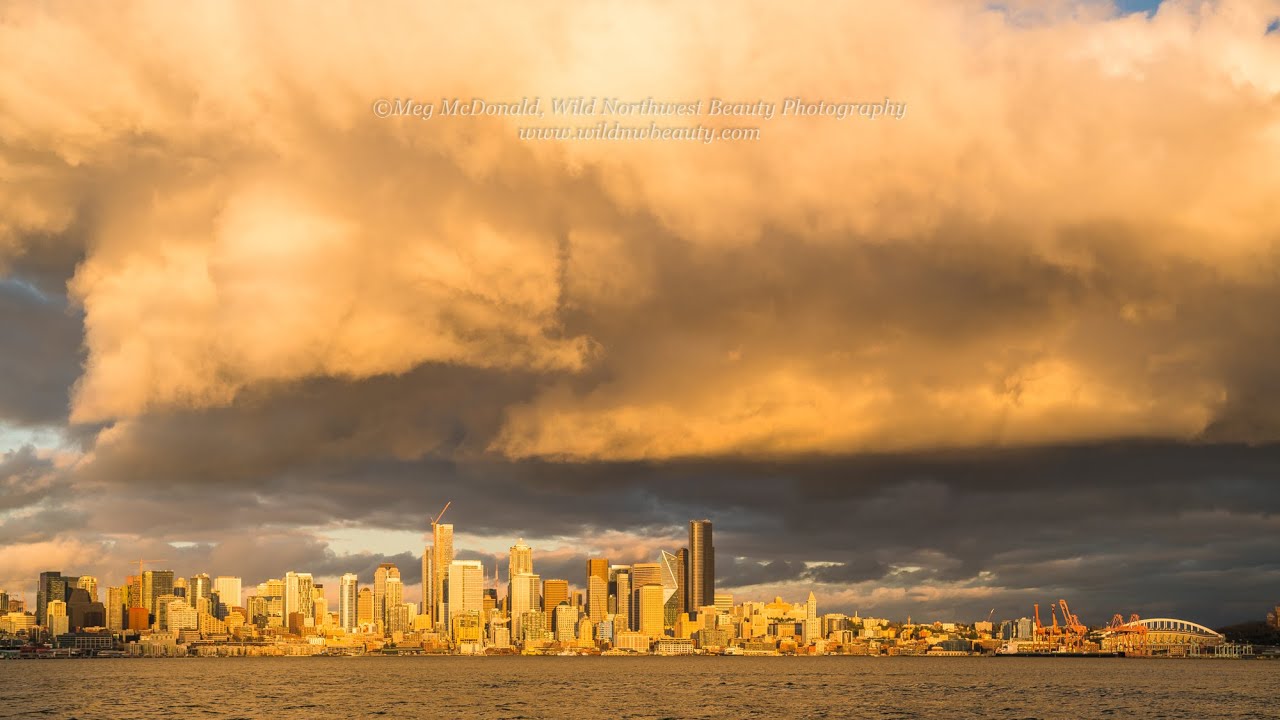 Spectacular Seattle Sunset and Full Snow Moon Rising (4K Time Lapse ...