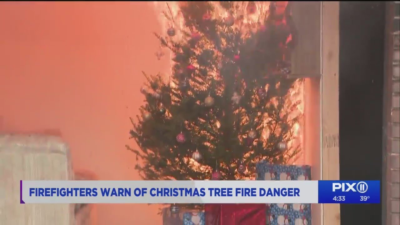 Firefighters warn of Christmas tree fire risk - YouTube