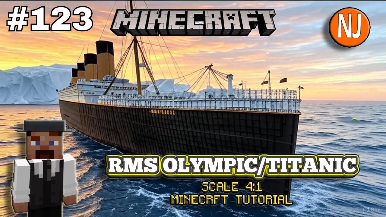 RMS Olympic/Titanic - 4:1 Scale - Minecraft Tutorial. PART ONE-HUNDRED AND TWENTY THREE. ⛏️⚓ ...
