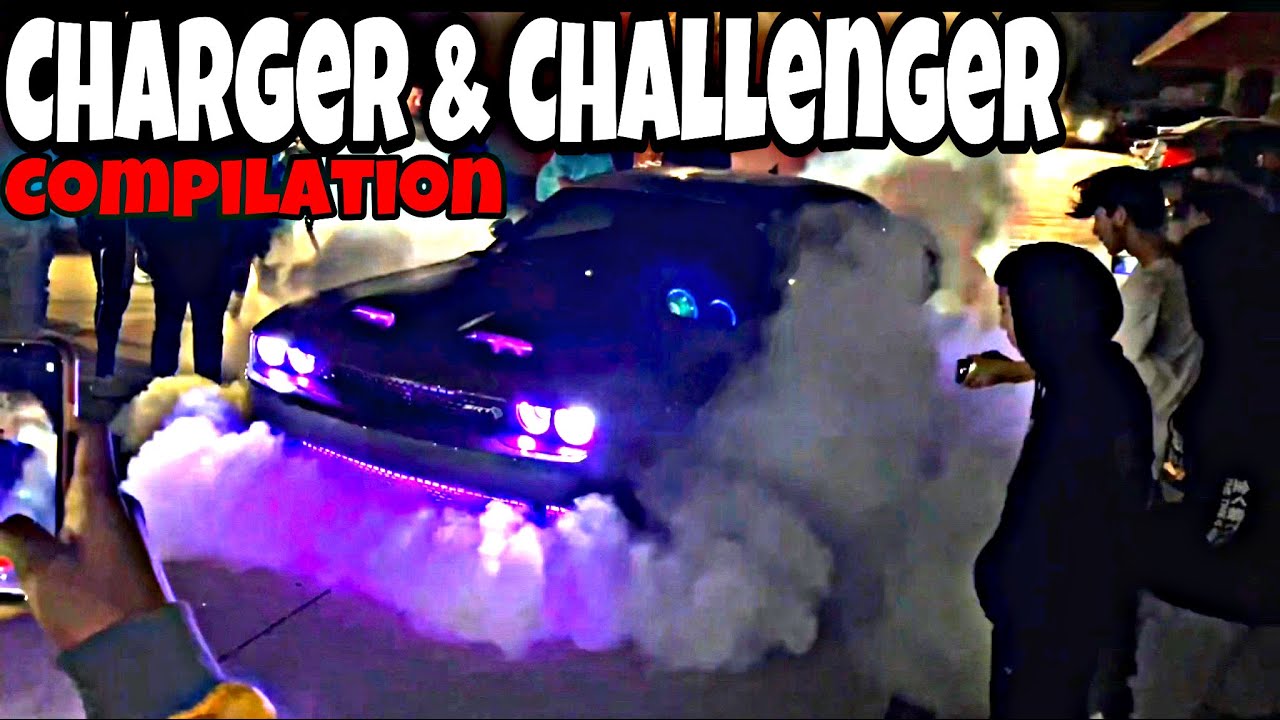 Dodge Charger and Dodge Challenger Freeway Takeover And Burnout ...