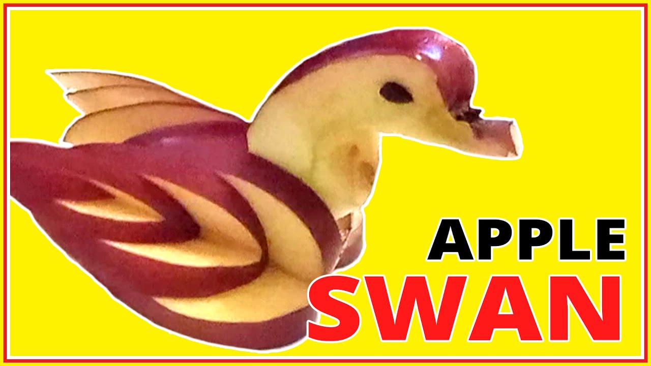 Apple swan - How to Make an Edible Swan Apple for Beginners - YouTube