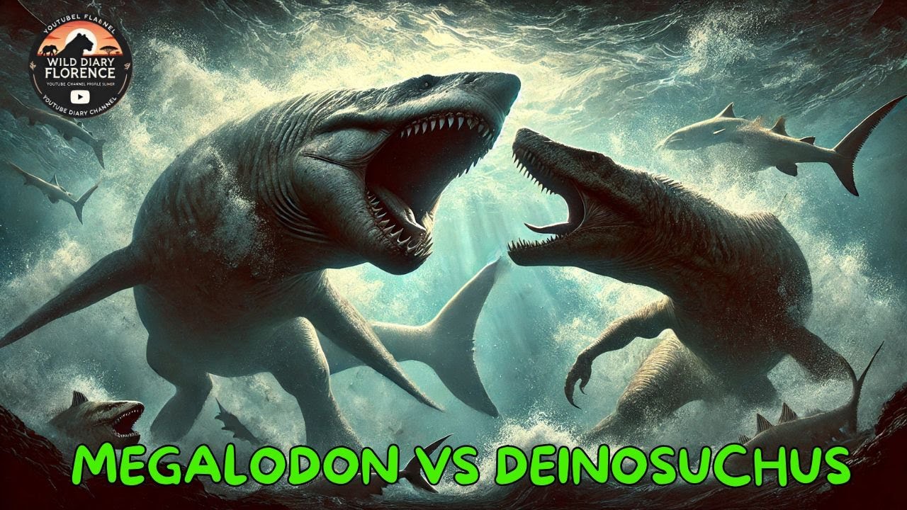 Megalodon vs Deinosuchus: Epic Battle of Prehistoric Titans - YouTube