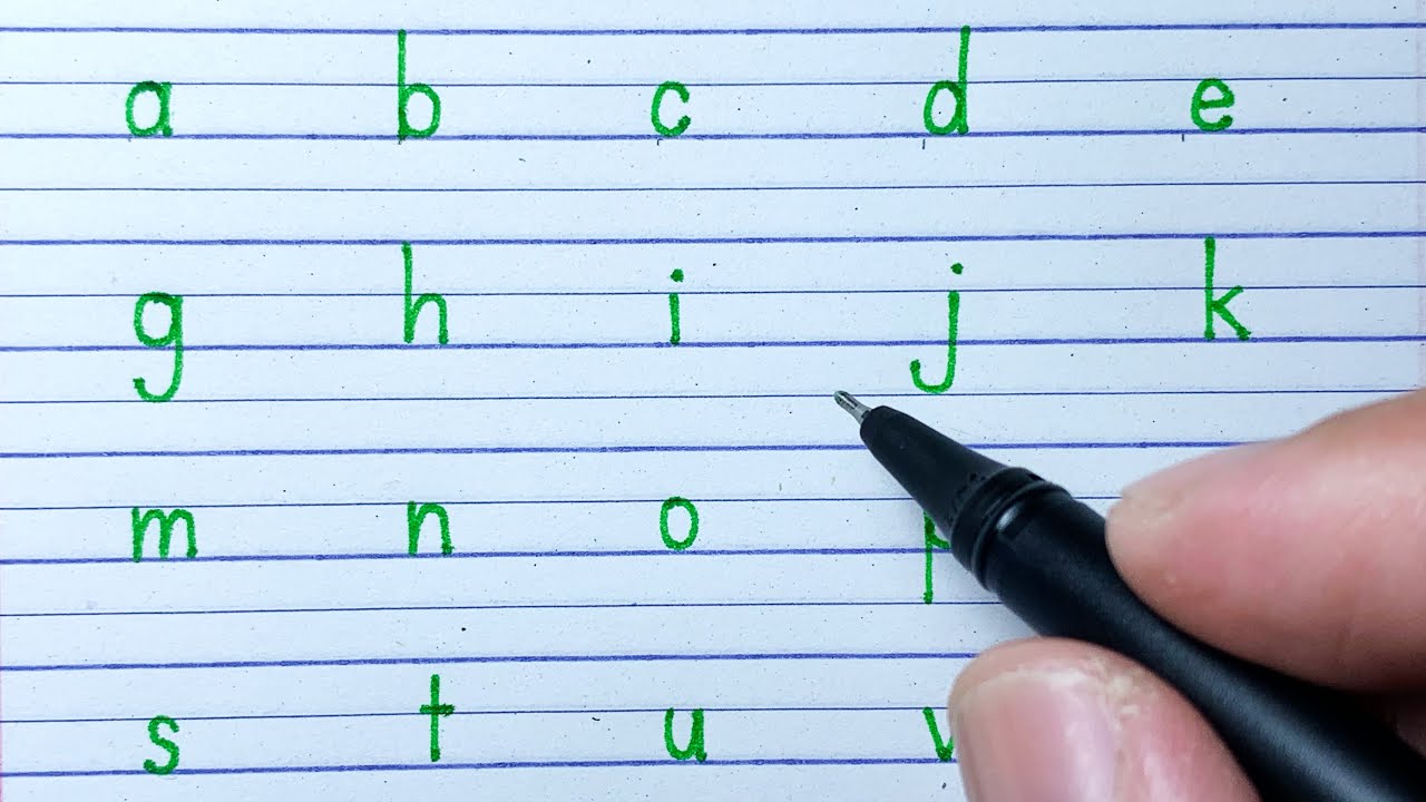 How to write English small letters a to z | English handwriting ...