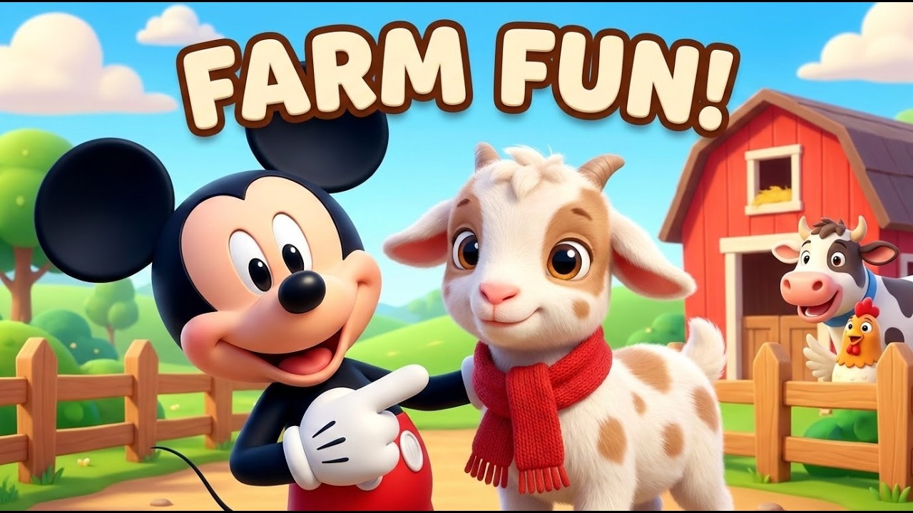 Mickey Mouse Visits the Farm 🐄🐐 Learn Farm Animals & Sounds Kids ...