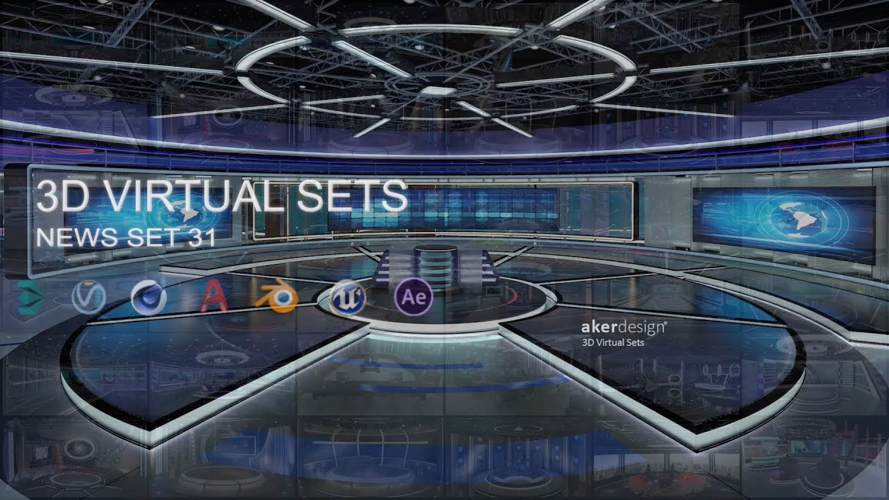 DOWNLOAD 3D VIRTUAL SET DESIGNS News studios, Talkshows, Stage events and more. - YouTube