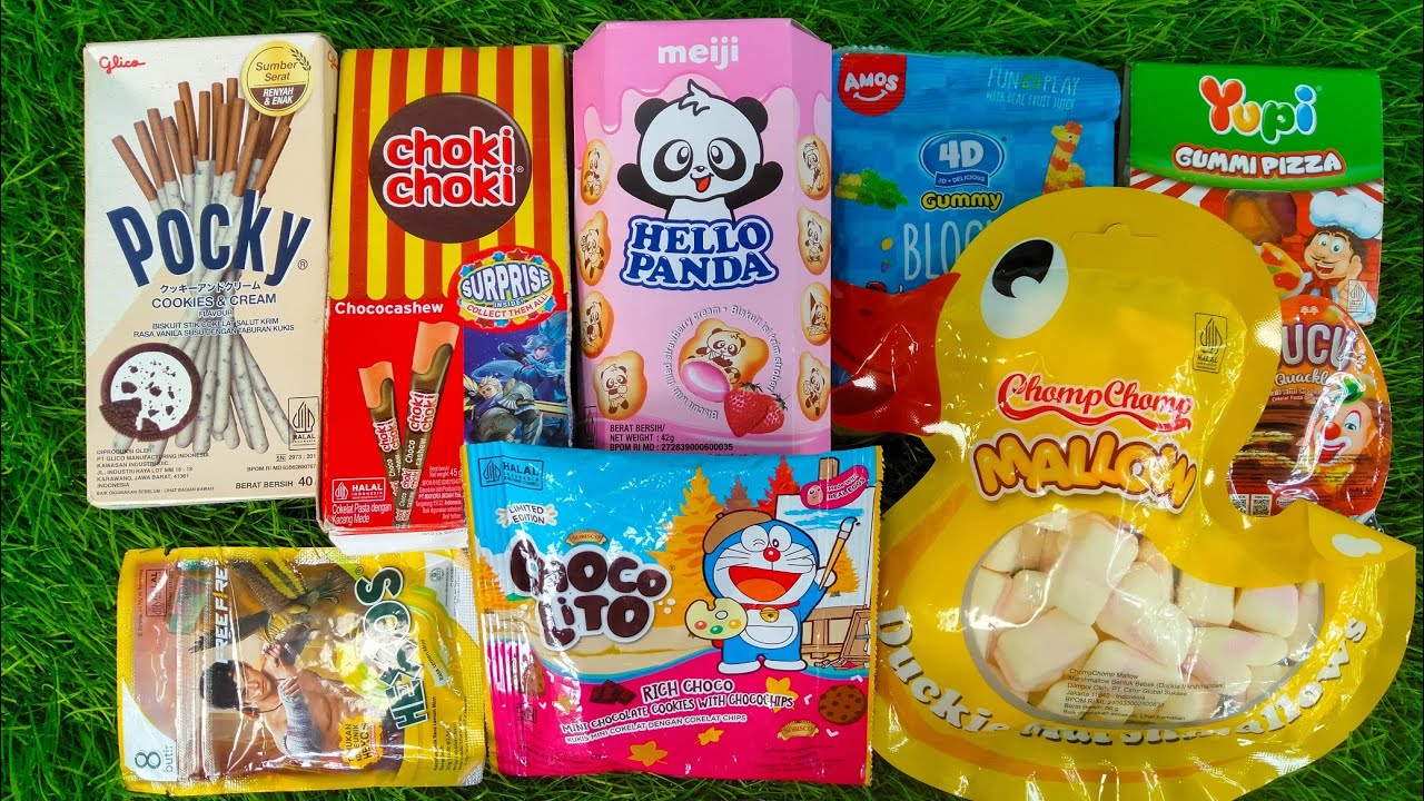 Asmr yupi cacing Gummy candy Spiderman Es krim Yupi dino marshmallow ...