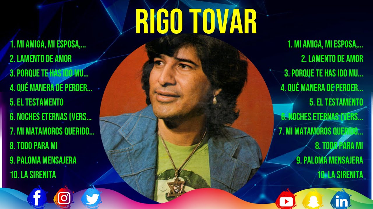 Rigo Tovar ~ Greatest Hits Oldies Classic ~ Best Oldies Songs Of All ...