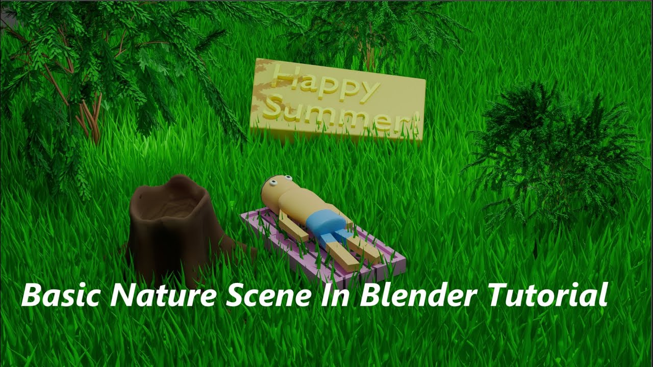 Basic Nature Scene In Blender🌴🍃|Blender Tutorial| Trees and Grass🌿 ...